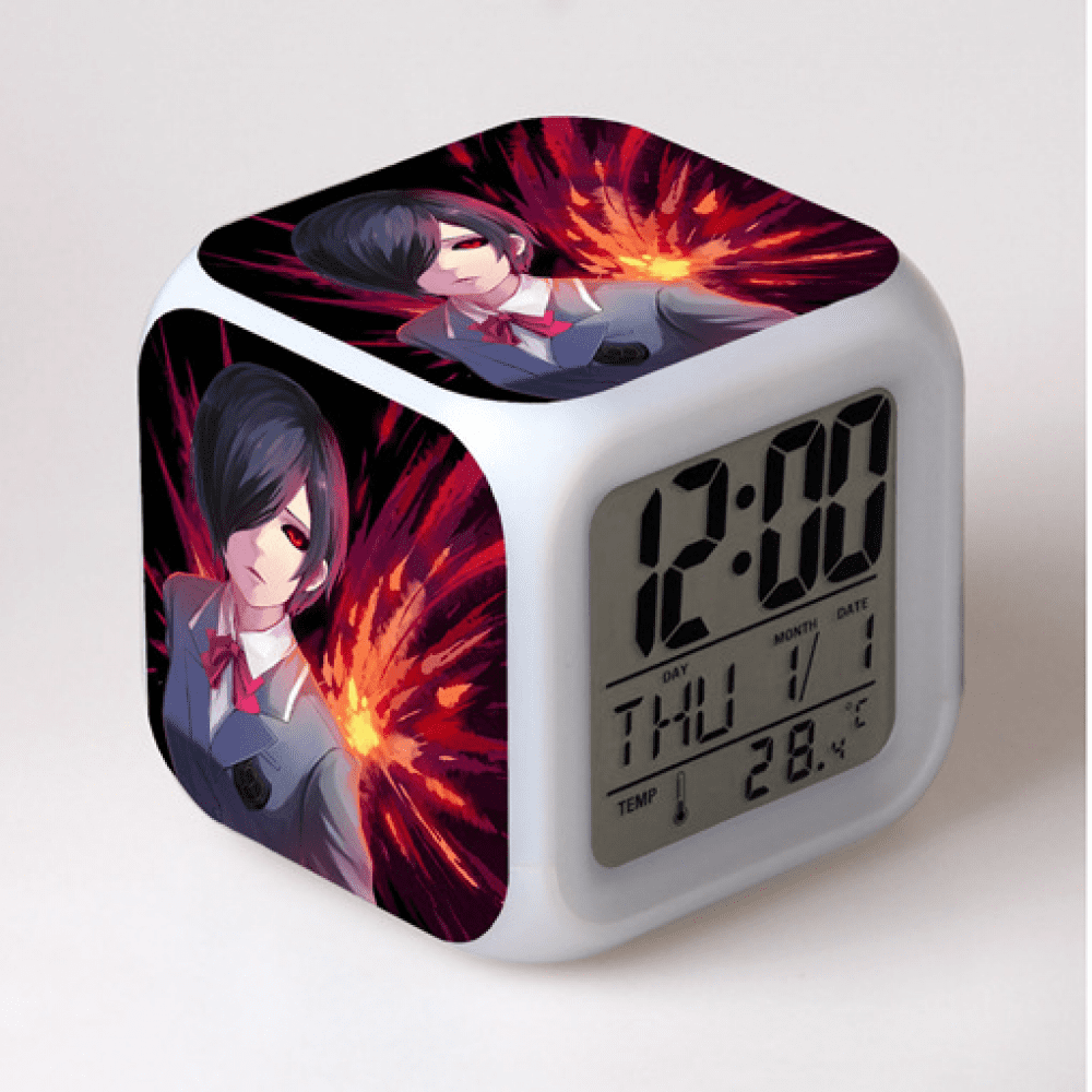 3＂LED Alarm Clock Tokyo Ghoul Pattern Desk Table Glowing Electronic ...