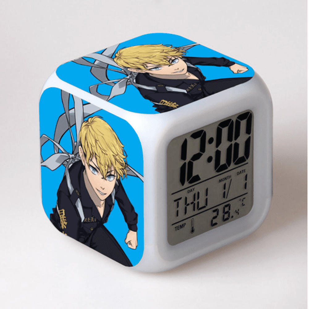 3＂LED Alarm Clock Tokyo Revengers Pattern Desk Table Glowing Electronic ...