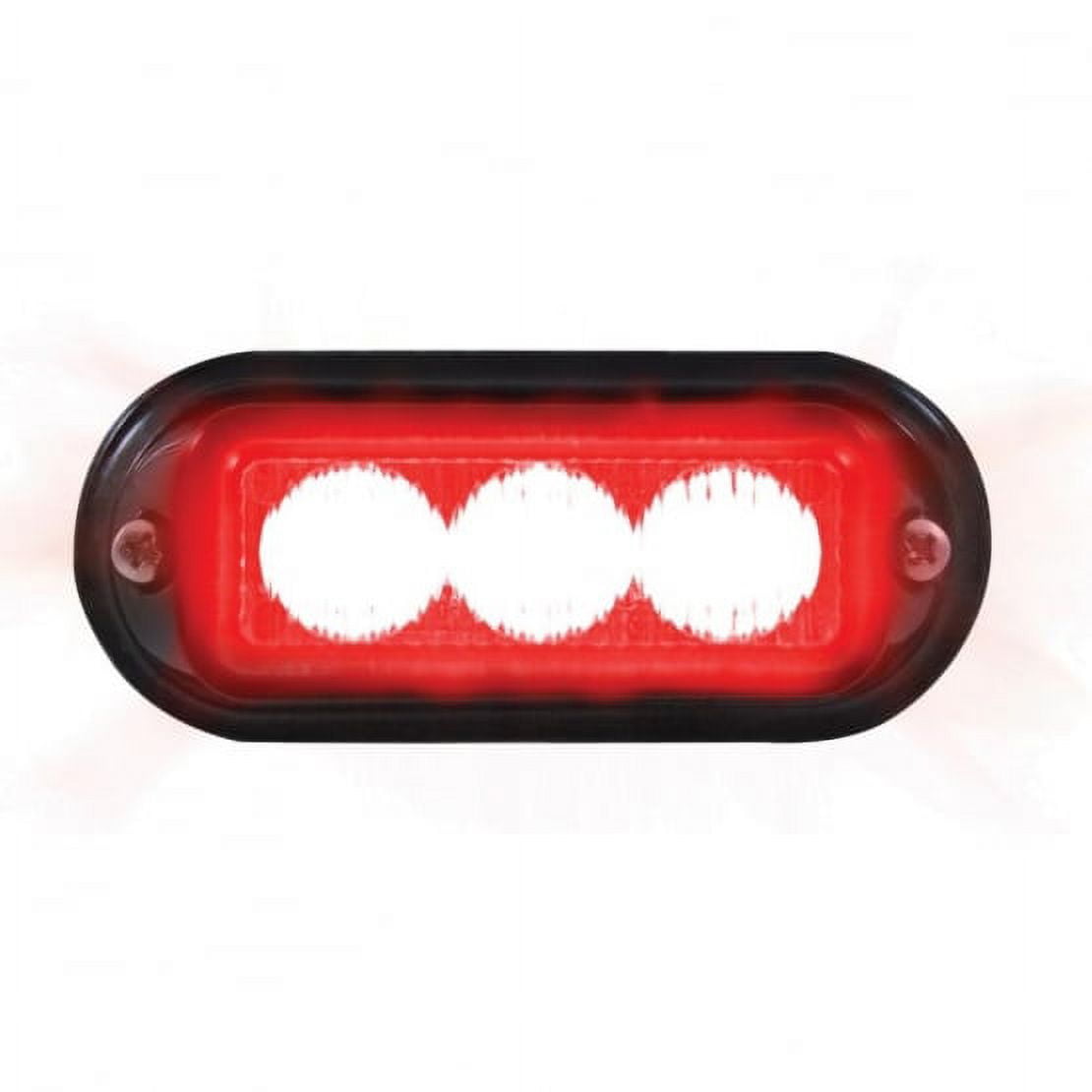 3 LED Warning Light with Black Bezel - Red - Walmart.com