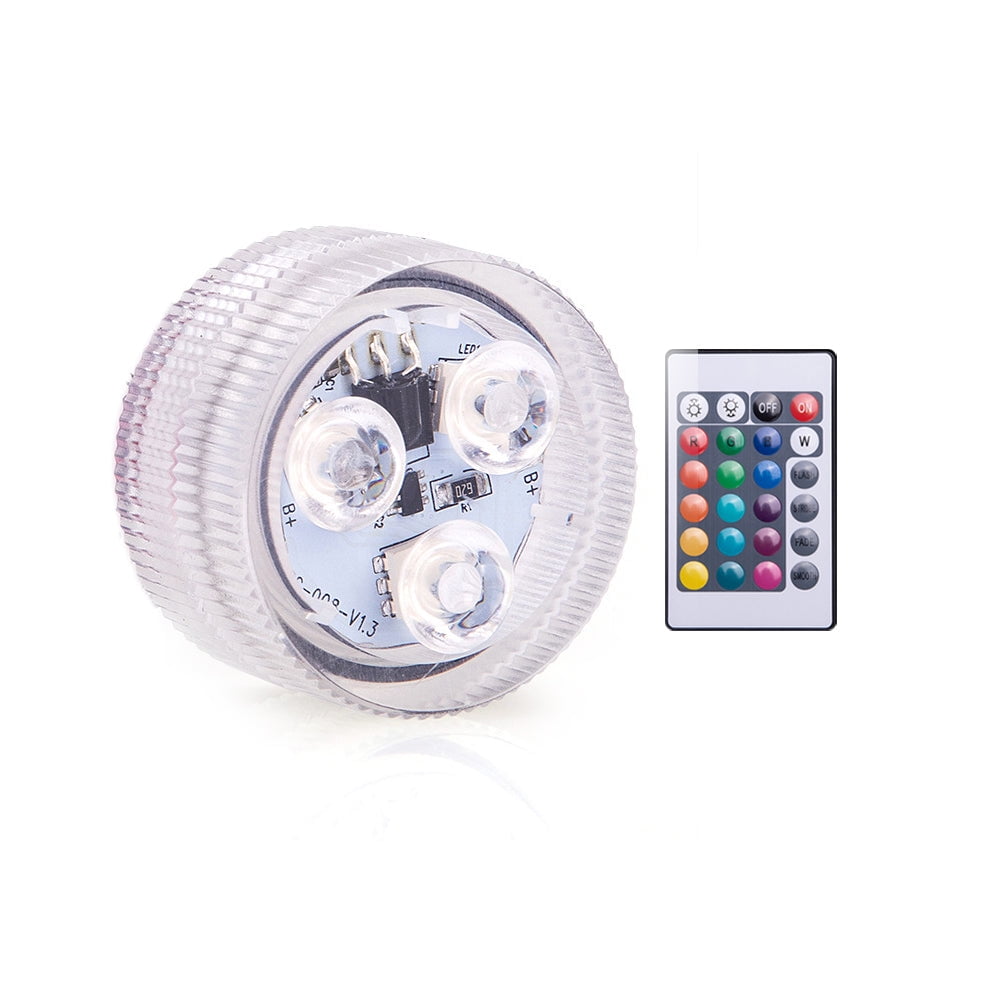3 LEDs RGB Underwater Lamp Submersible Light Remote Control Garden ...