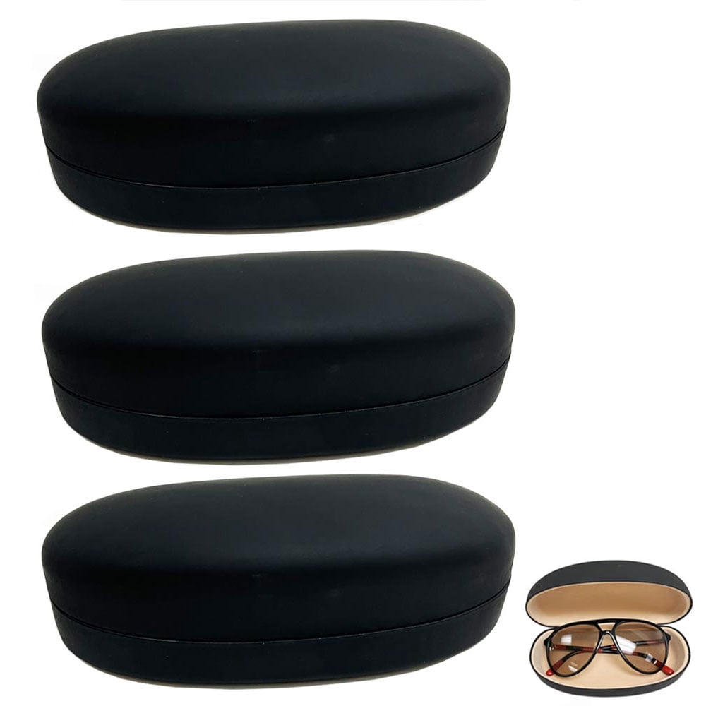 3 Large Hard Clam Shell Glasses Protective Case for Curved Eyeglasses ...