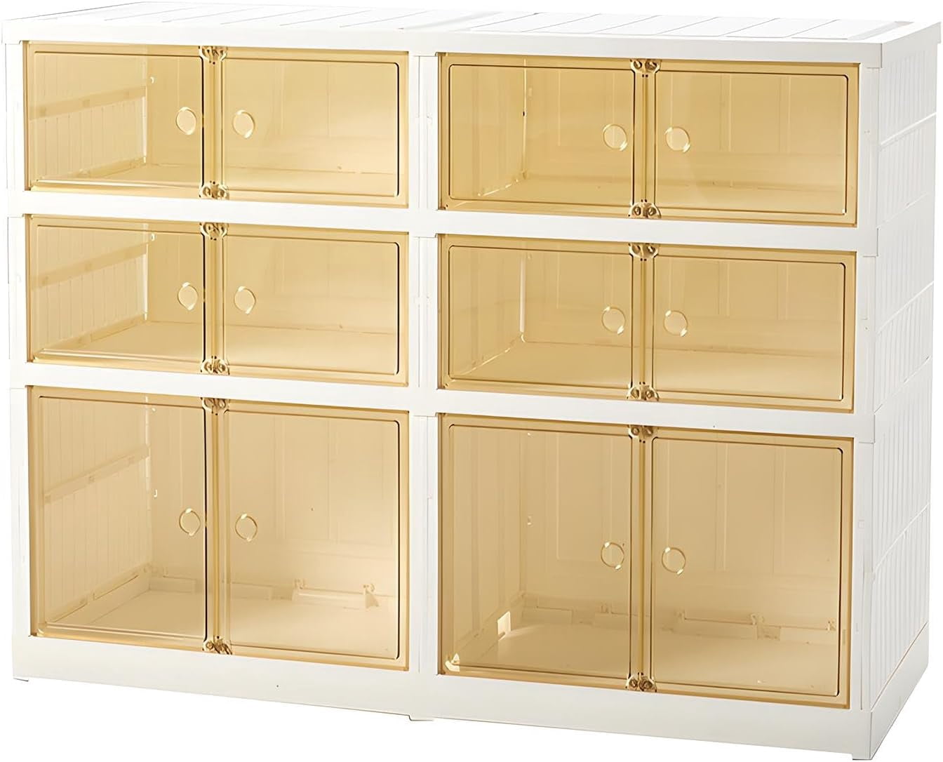 3-Layer 12-Pair Folding Shoe Rack, Shoe Rack Storage Cabinet with ...