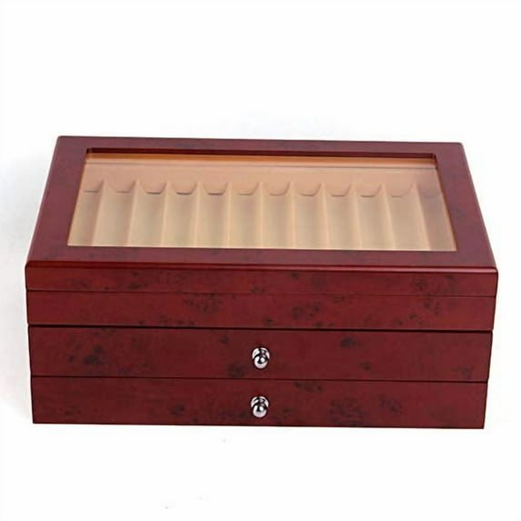 3-Layer 34-Slot Wood Display Box Pen Storage Box, Holder Storage ...