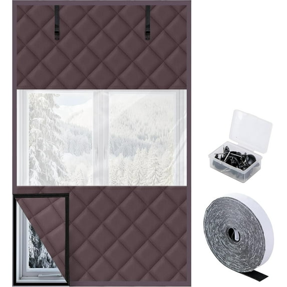 3 Layer 63 x 39 Inch Visible Winter Insulated Window Cover,Oxford ...