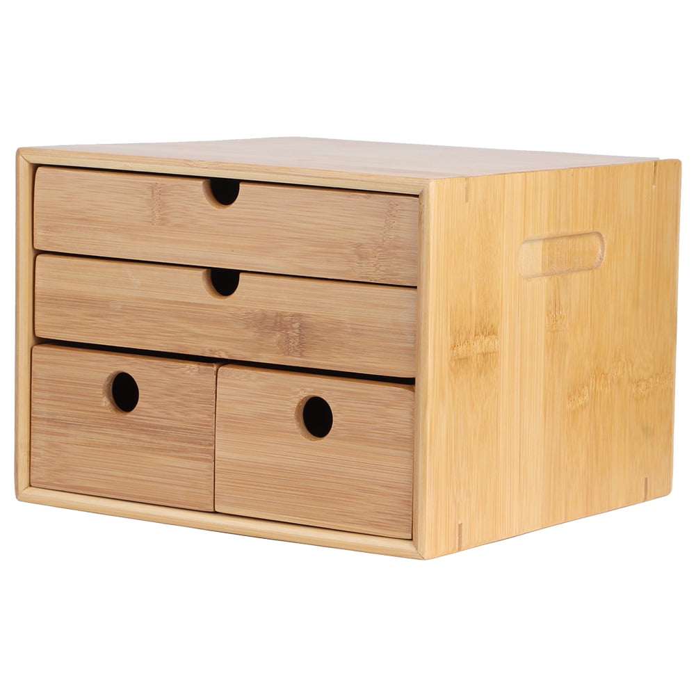 3 Layer Bamboo Tea Storage Box Tray Organizer Chest with Drawer for ...