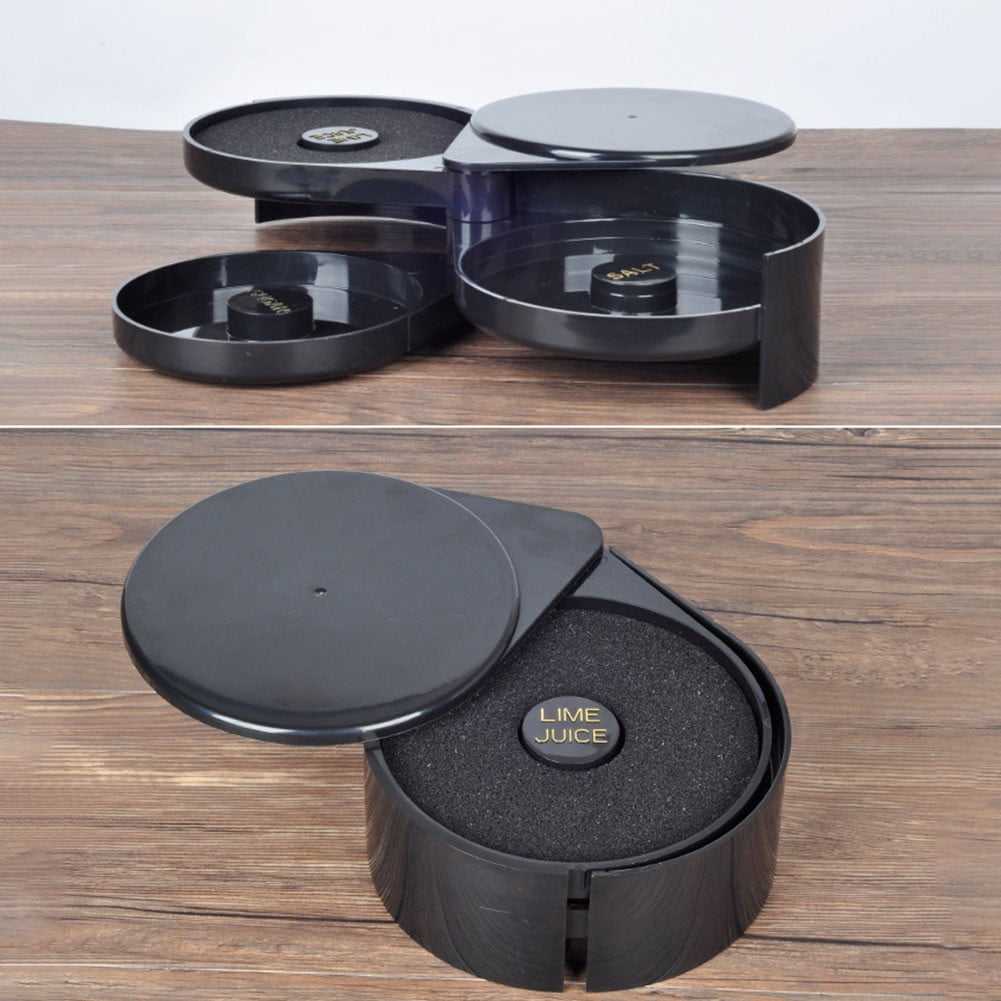 3-Layer Bar Glass Rimmer Bartender Tool Black Plastic Glass Rimming ...