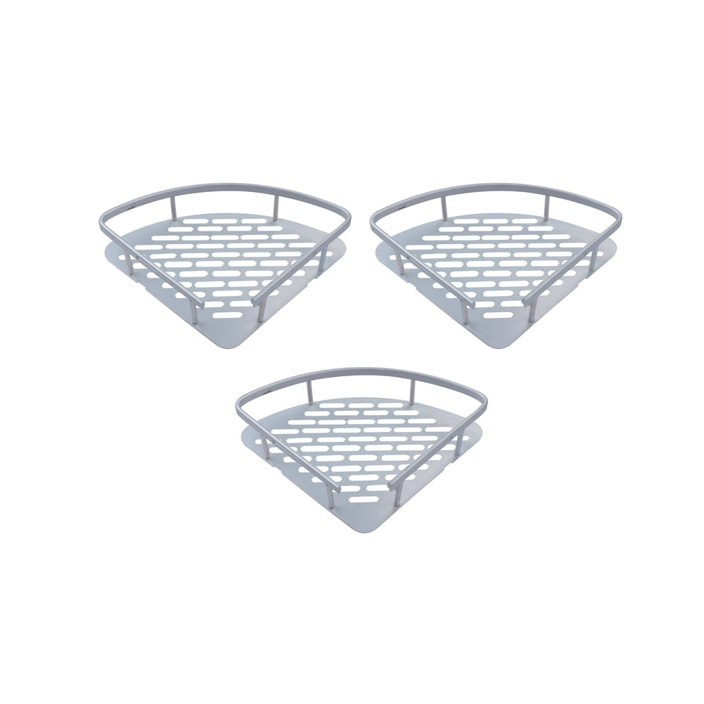 3-Layer Bath Rack Triangular Shower Caddy Shelf Bathroom Wall Corner ...