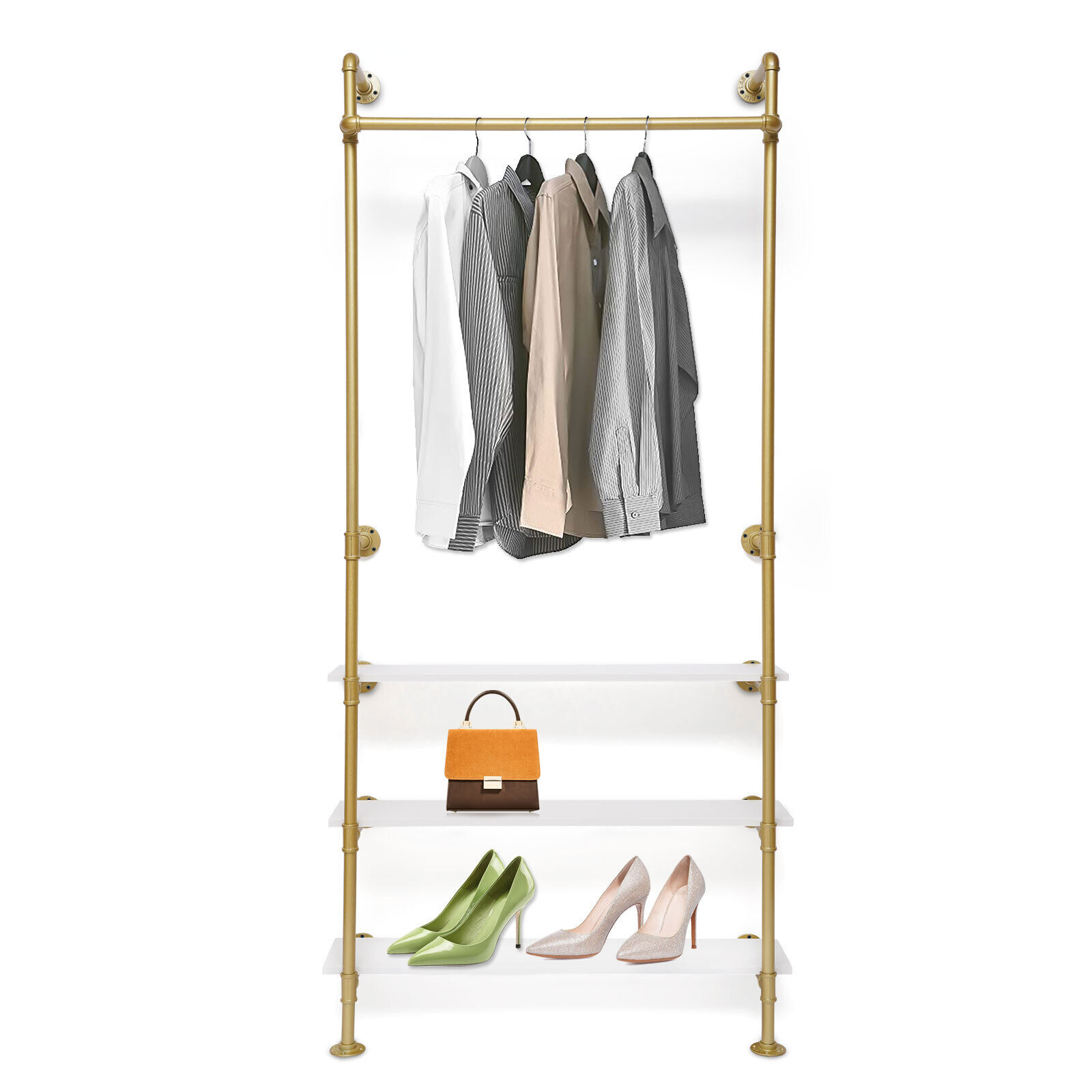 3 Layer Clothes Display Rack Heavy Duty Closet Storage Rack Garment ...