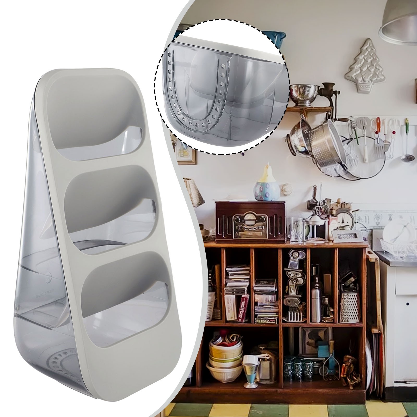 3 Layer Cutlery Storage Rack Spoon Fork Holder Box Spice Organizer ...