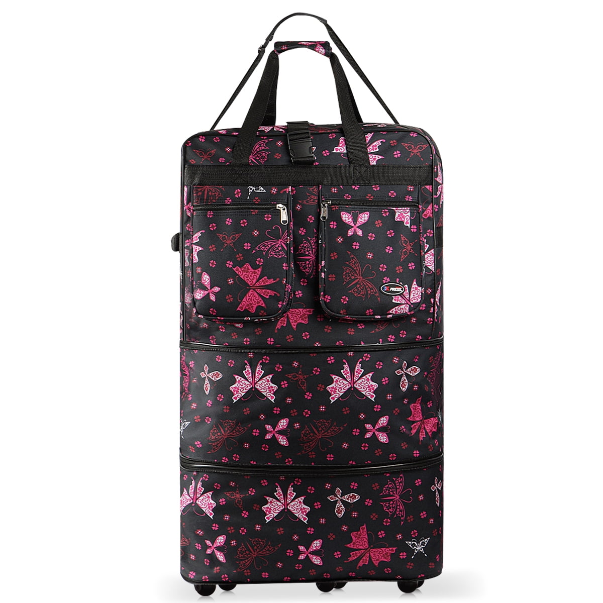 3 Layer Expandable Foldable Luggage Bag with Universal Wheels ...