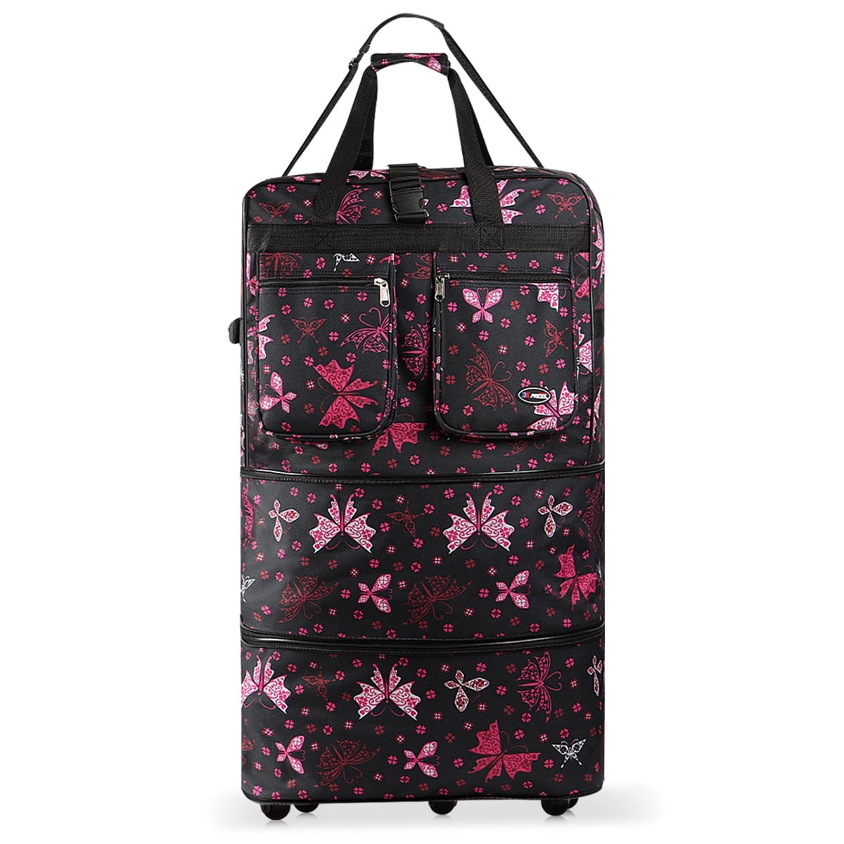 36in Expandable Foldable Suitcase 3 Layer Foldable Rolling Luggage ...