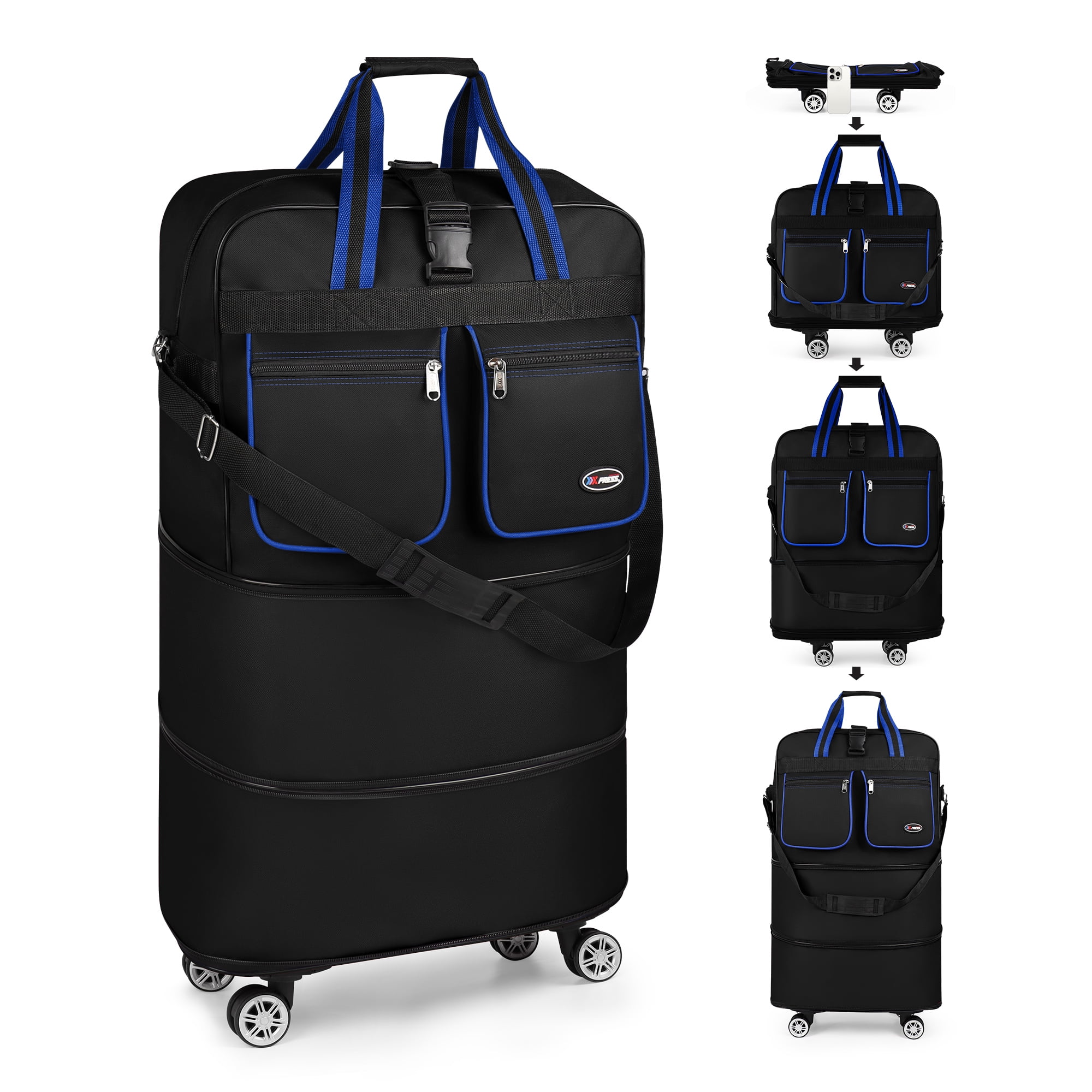 30" Expandable Foldable Luggage Bag,Collapsible Suitcases with Wheels ...