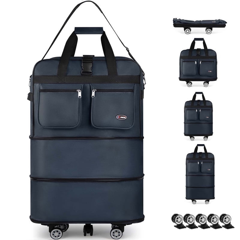 36" Expandable Foldable Luggage Bag,Collapsible Suitcases with Wheels ...
