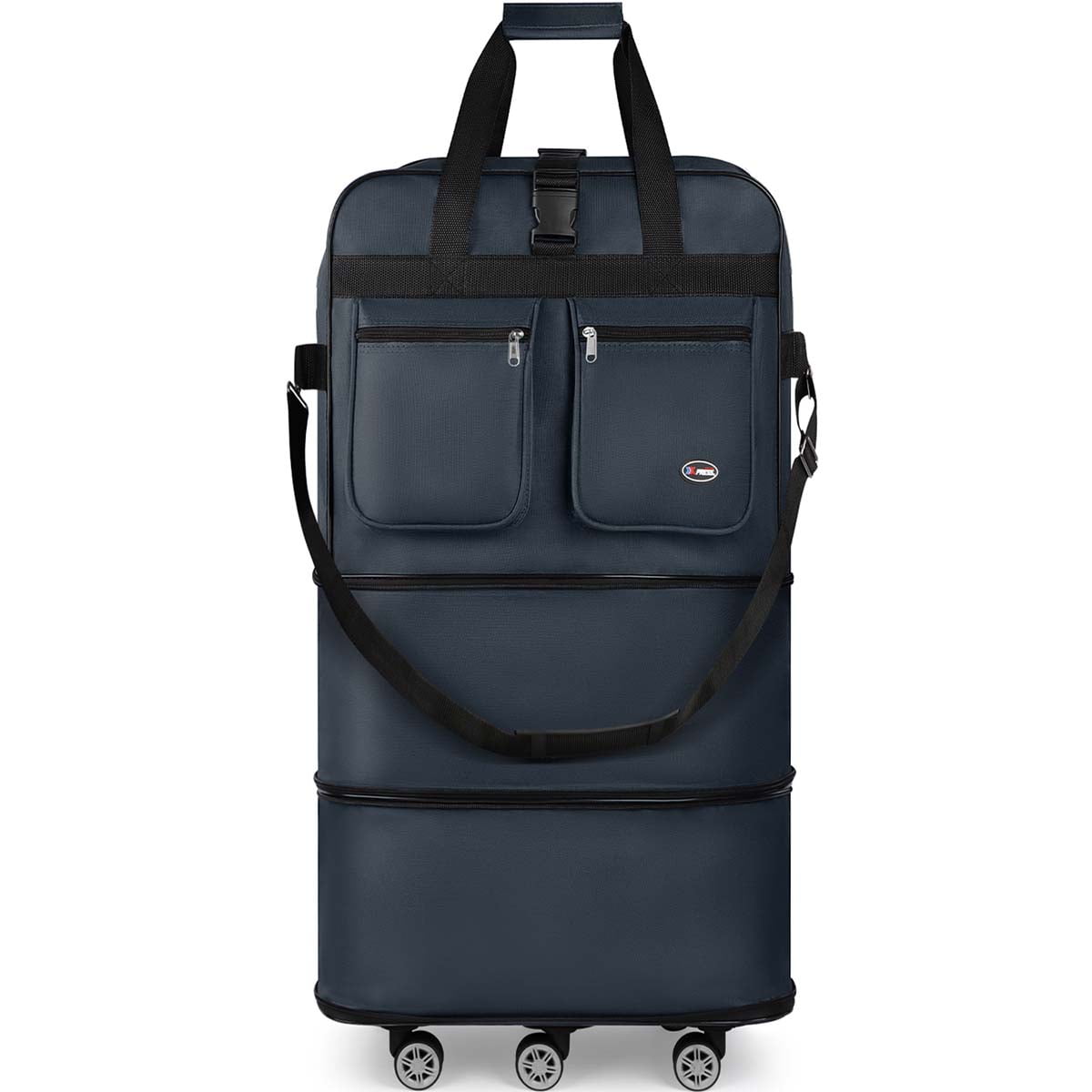 3-Layer Expandable Foldable Suitcase Bag,40" Luggage Rolling ...