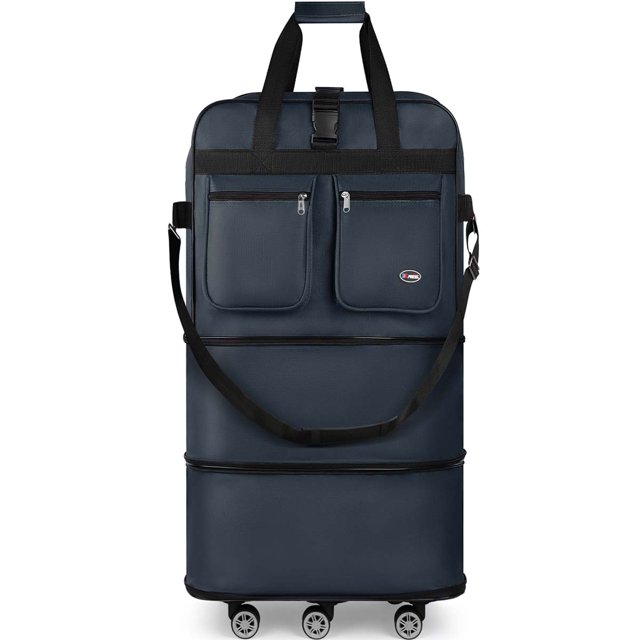 3-Layer Expandable Foldable Suitcase Bag,40" Luggage Rolling ...