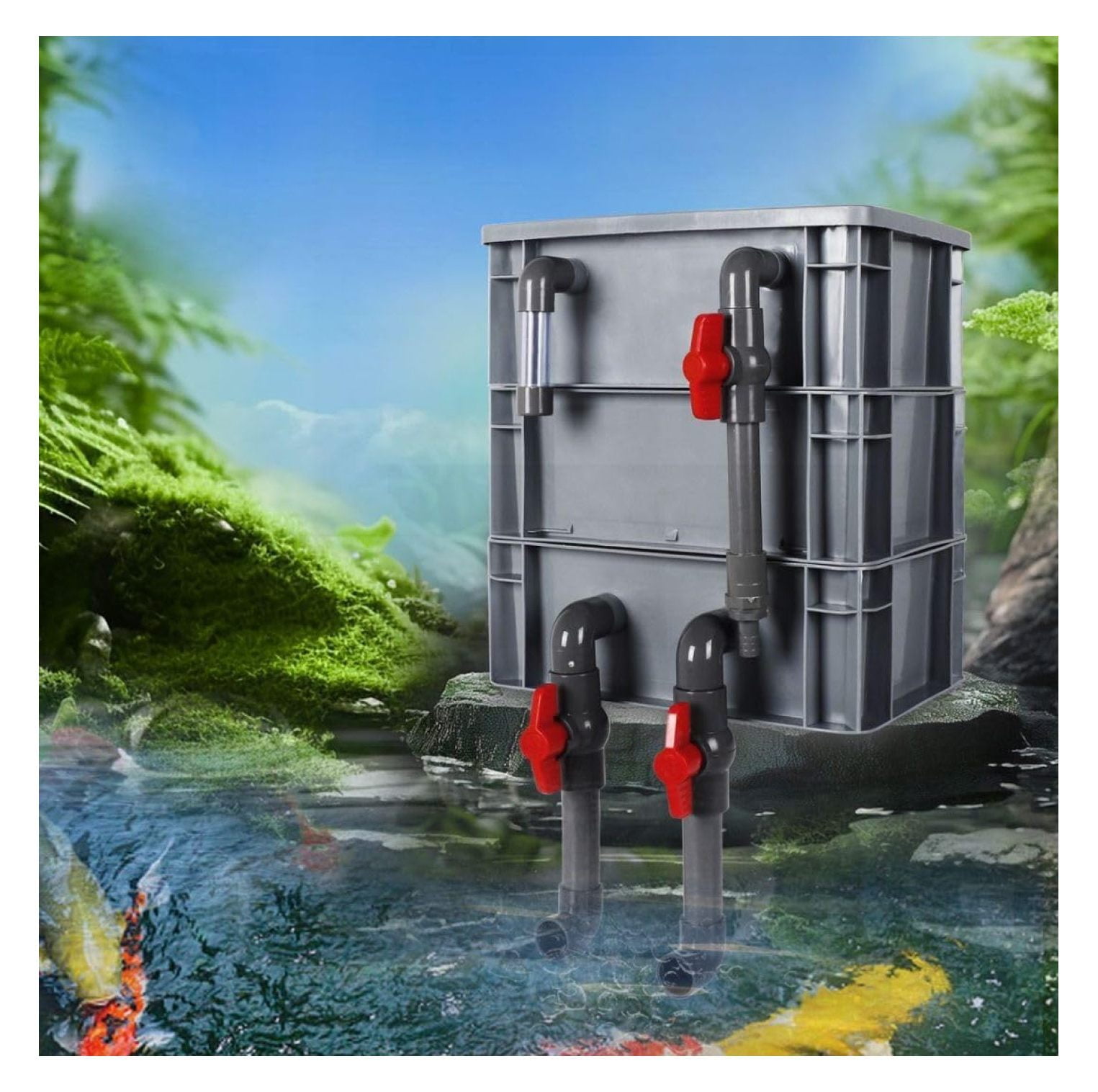 3-Layer Fish Filter Box, Aquarium Filtration Circulation System for 20 ...