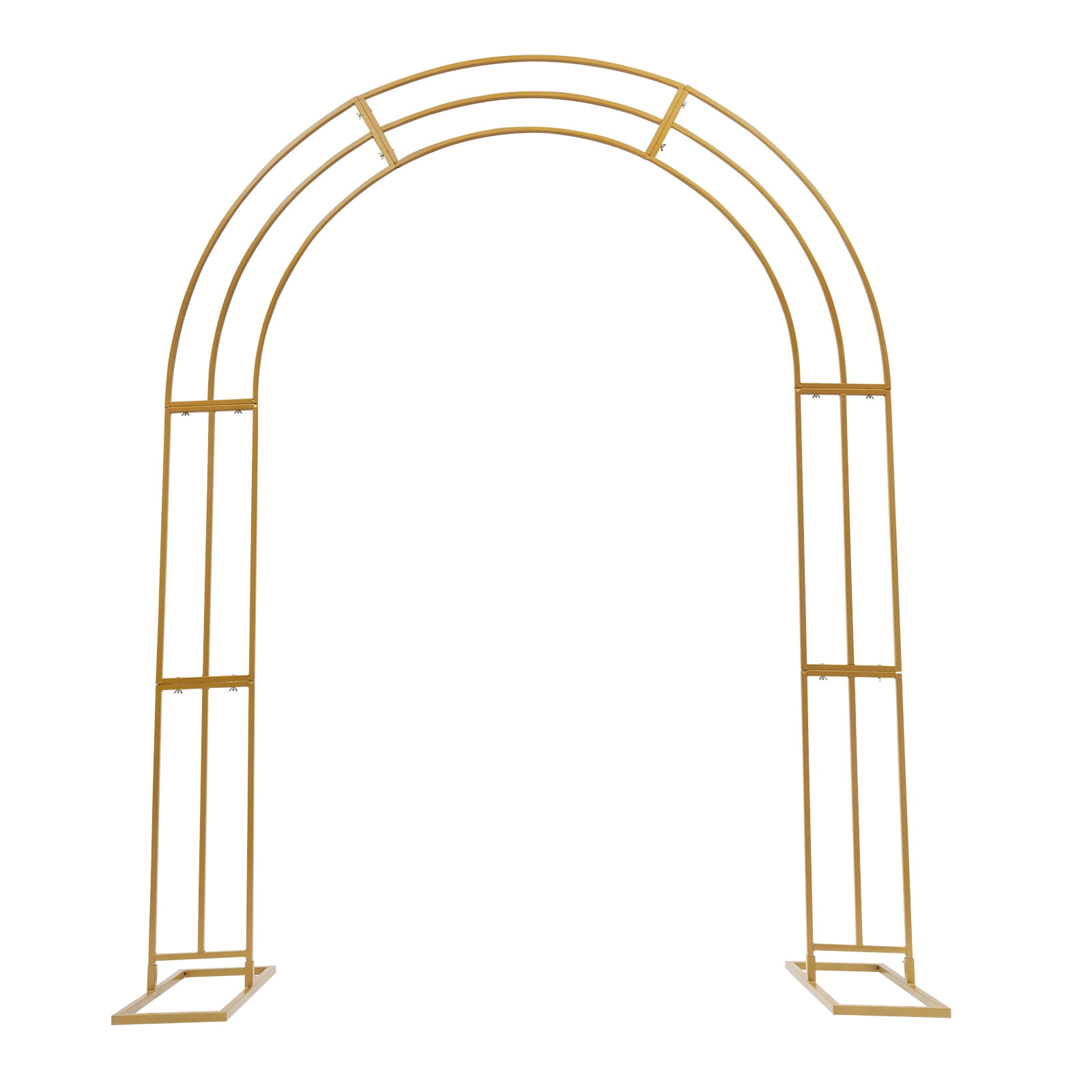 3-Layer Gold Arch Wedding Stand with Sturdy Bases Metal Wedding Frame ...