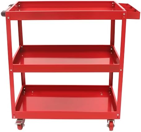 3-Layer Heavy Duty Tool Cart with Wheels Work Bench Steel Utility ...
