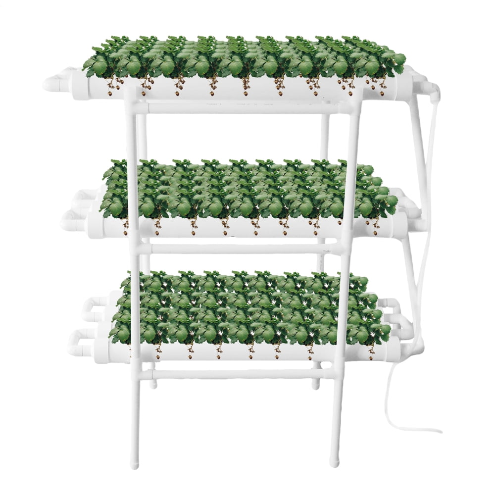 3-Layer Hydroponic Grow Kit with 108 Plant Sites, Durable PVC-U Pipes ...