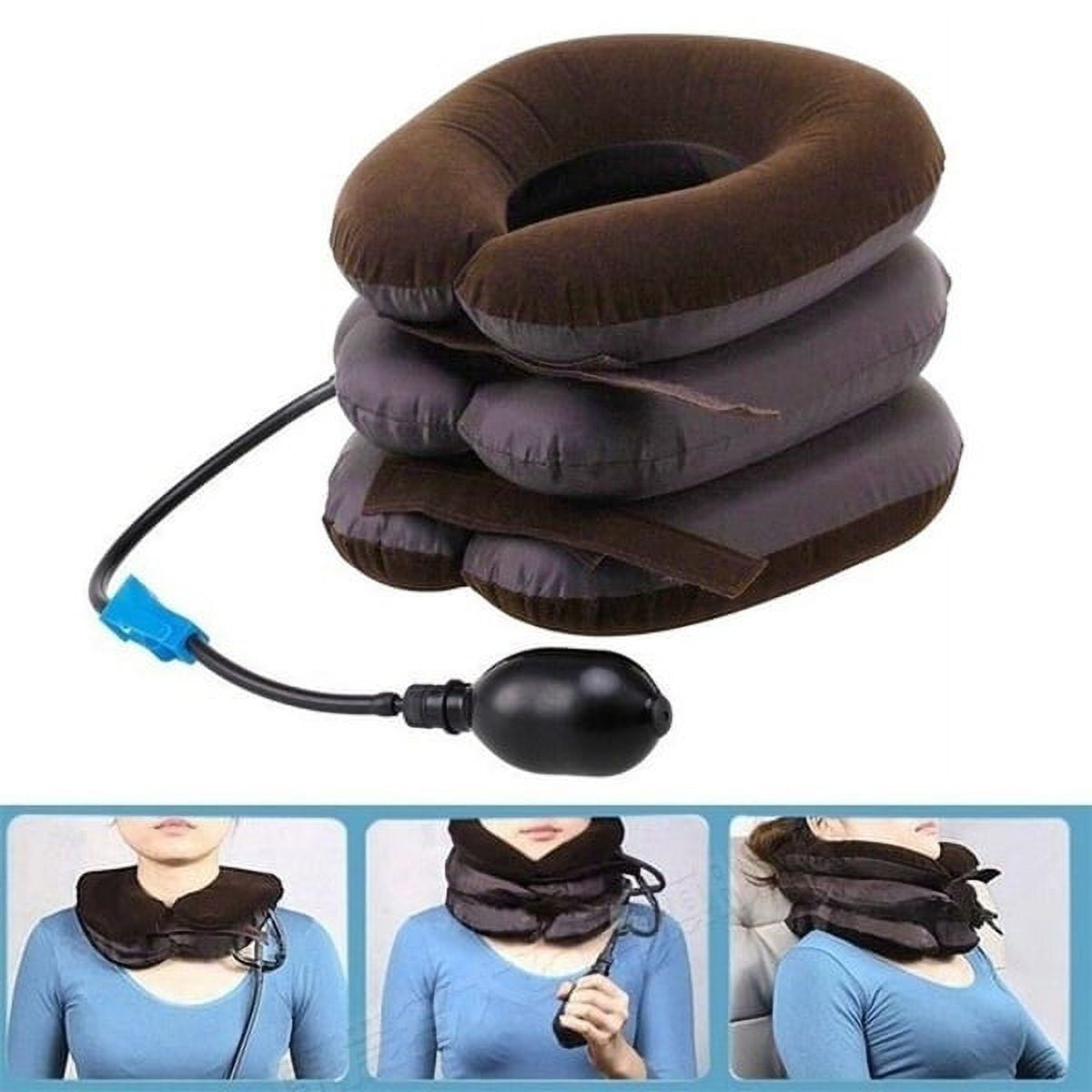 3 Layer Inflatable Neck Back Traction Collar Neck Shoulder Pain Relief ...