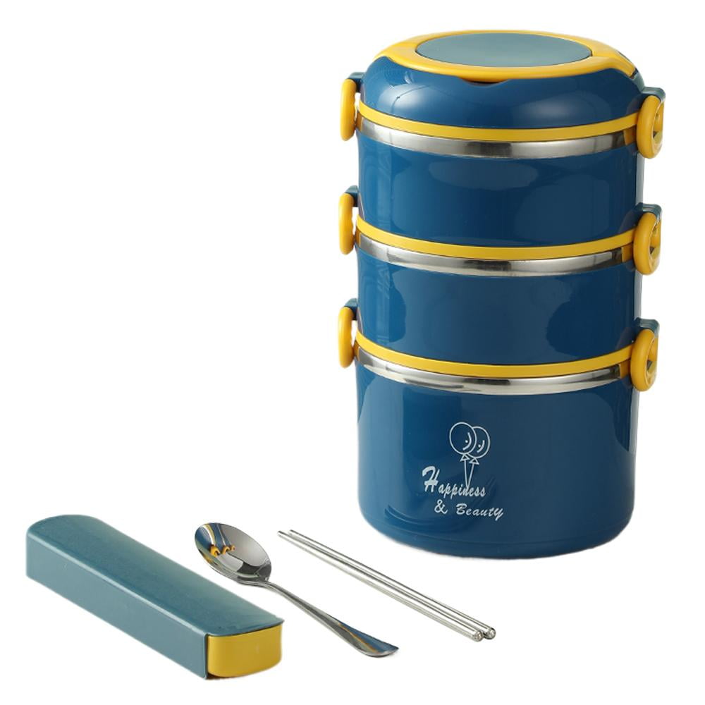 3-Layer Insulated Lunch Box Set with Foldable Bag - Eco-Friendly ...