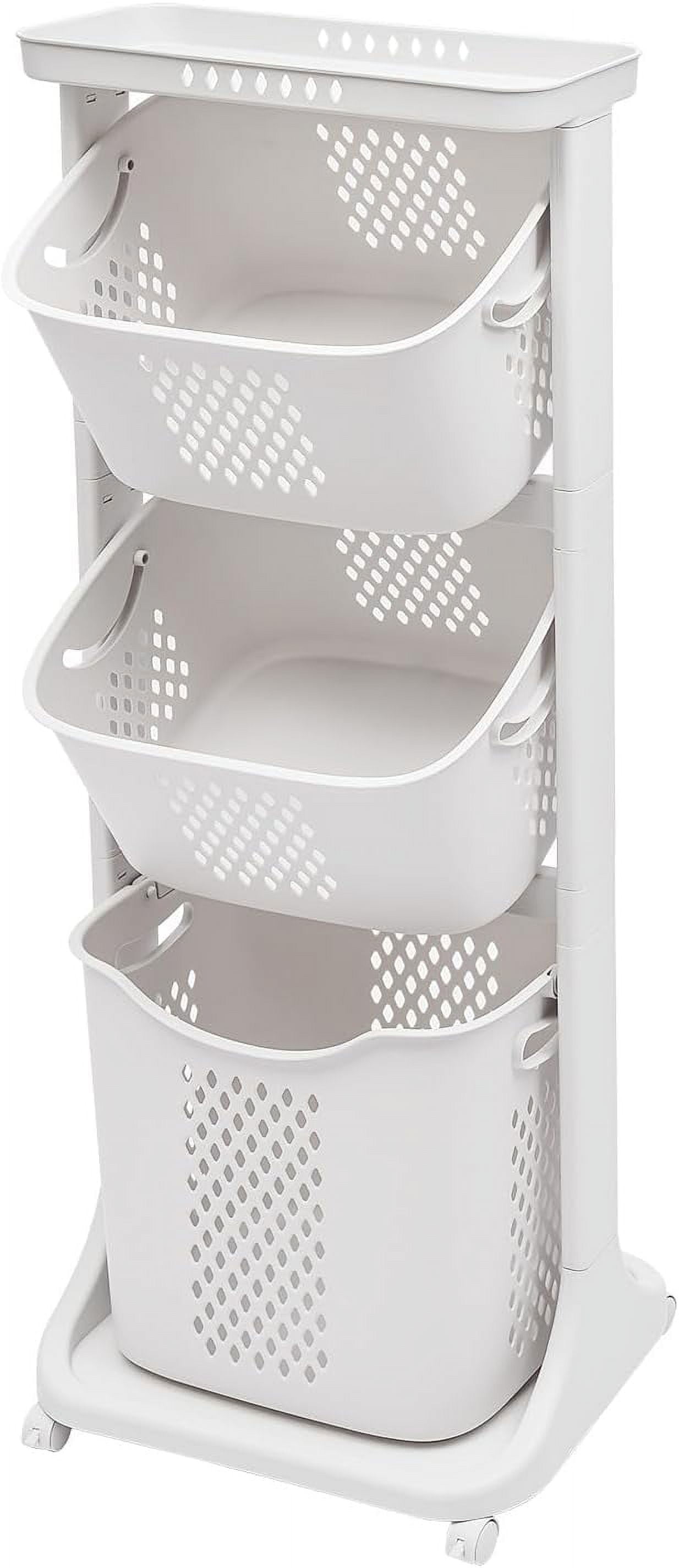 3-Layer Laundry Basket Storage Basket Layered Storage, Hollow Design ...