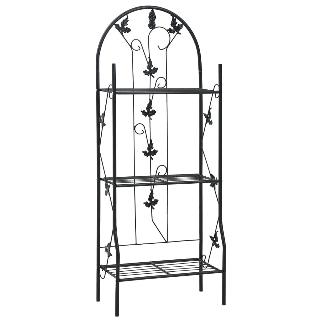 3-Layer Plant Rack Black 20.5"x11"x50.4" Iron - Walmart.com