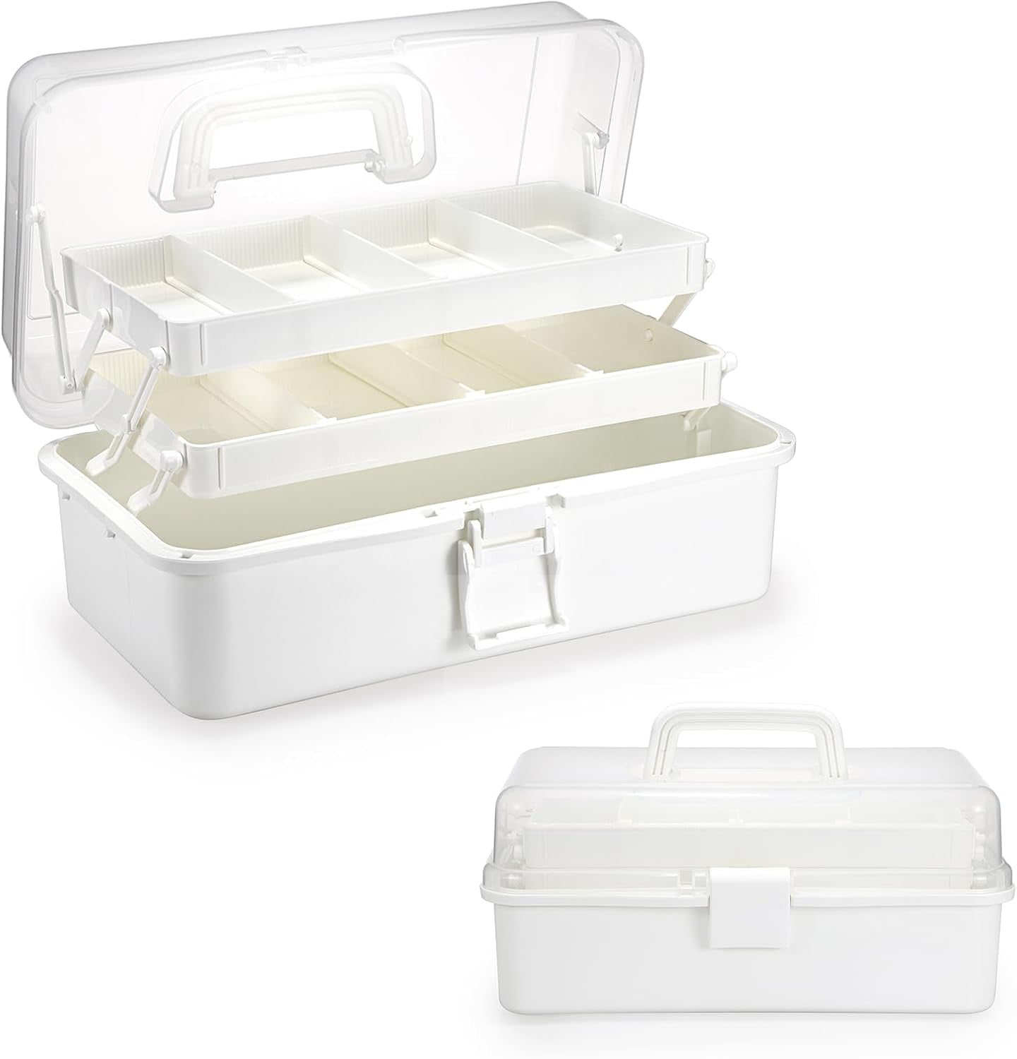 3 Layer Plastic Dividing Storage Box Craft Organizer Adjustable Spacers ...