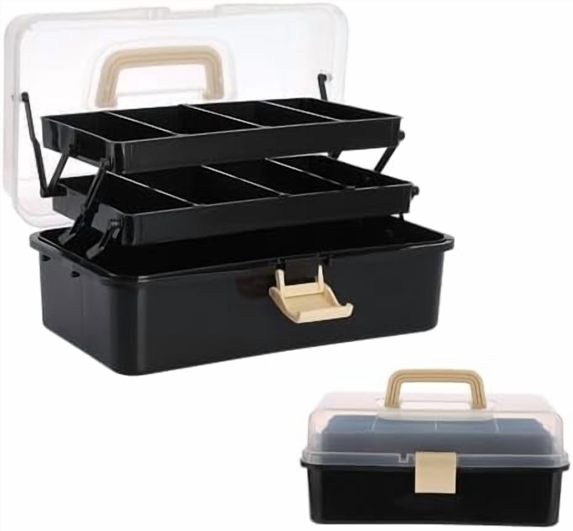 3-Layer Plastic Dividing Storage Box Craft Organizer with Adjustable ...