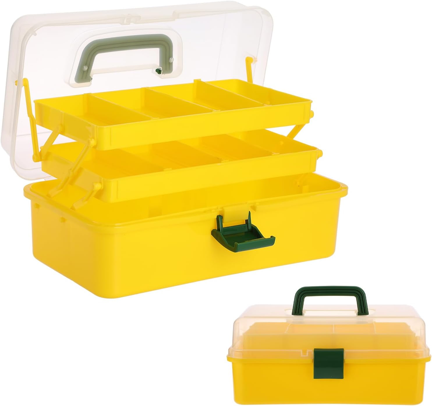 3-Layer Plastic Dividing Storage Box Craft Organizer with Adjustable ...