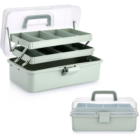 3-Layer Plastic Dividing Storage Box Craft Organizer and Storage with ...