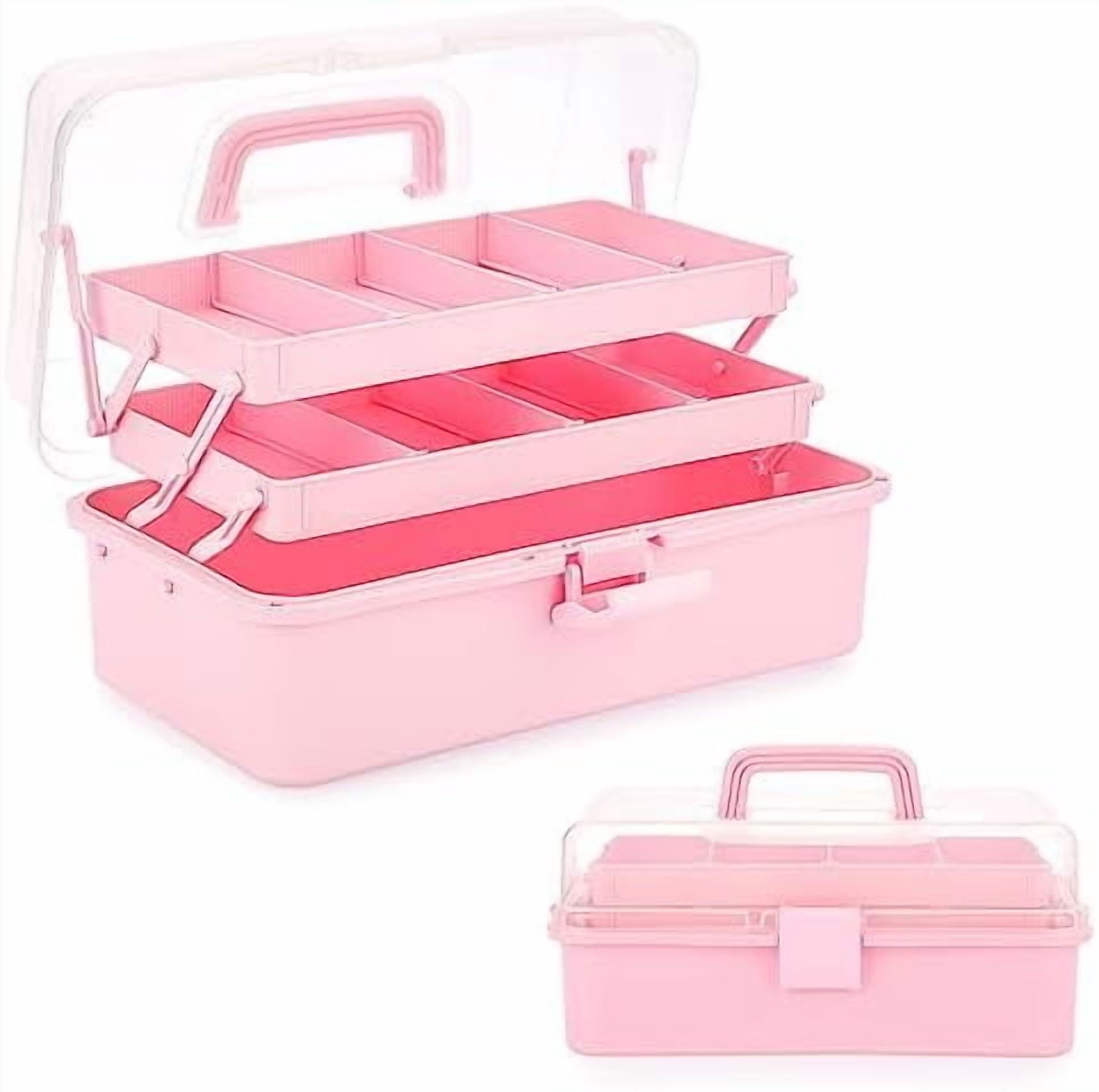 3-Layer Plastic Dividing Storage Box Craft Organizer and Storage with ...