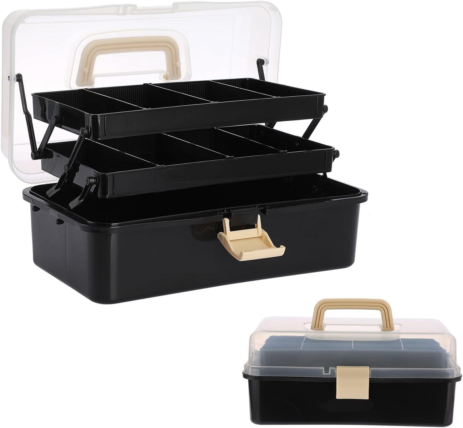 3-Layer Plastic Dividing Storage Box Craft Organizer and Storage with ...