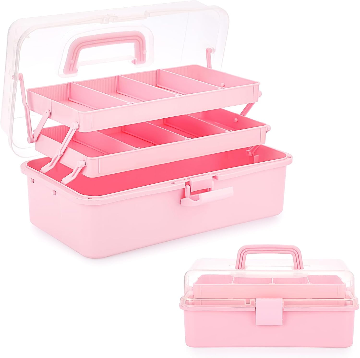 3-Layer Plastic Dividing Storage Box Craft Organizer and Storage with ...