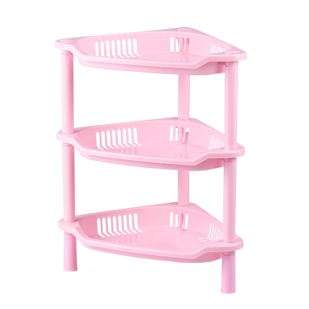 Eease 3 Layer Plastic Small Storage Shelves Plastic Basket Corner Shelf ...
