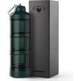 3-Layer Protein Powder Travel Container with Funnel and Keychain ...