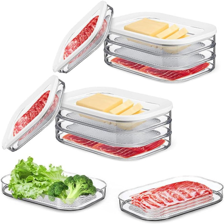 3 Layer Reusable Food Storage Container, 2025 Upgrade Stackable Deli ...