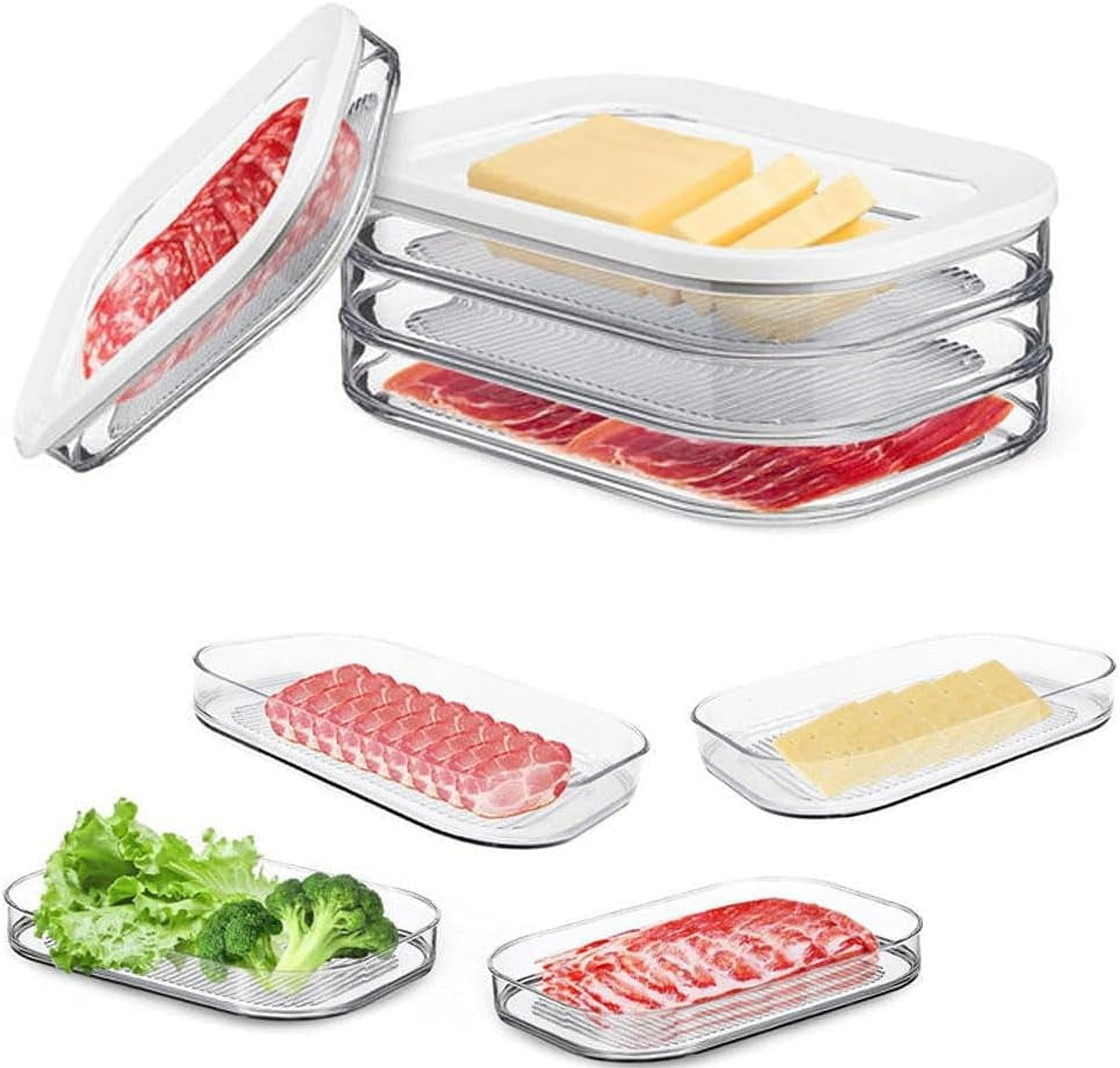 3 Layer Reusable Food Storage Container, 2025 Upgrade Stackable Deli ...