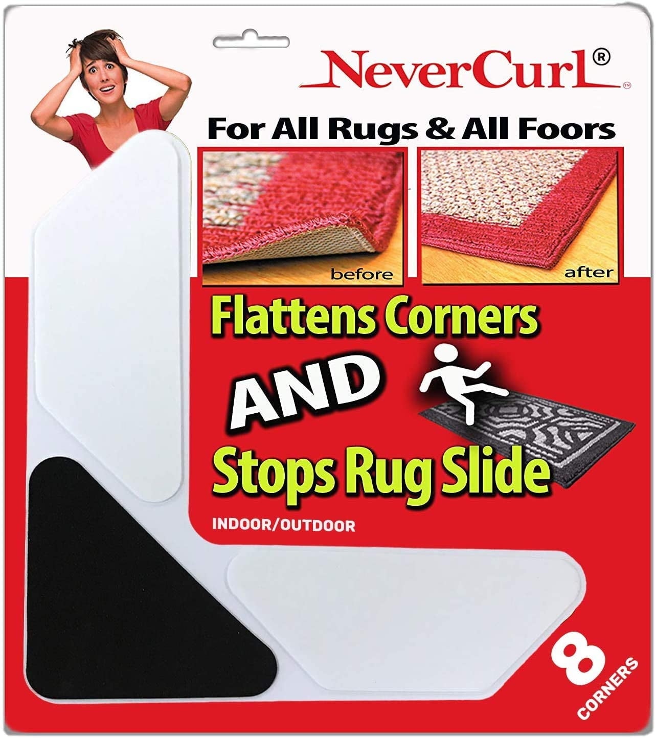 iPrimio NeverCurl 3 Layer Rug Grippers - Anti Slip, Prevents Curling ...
