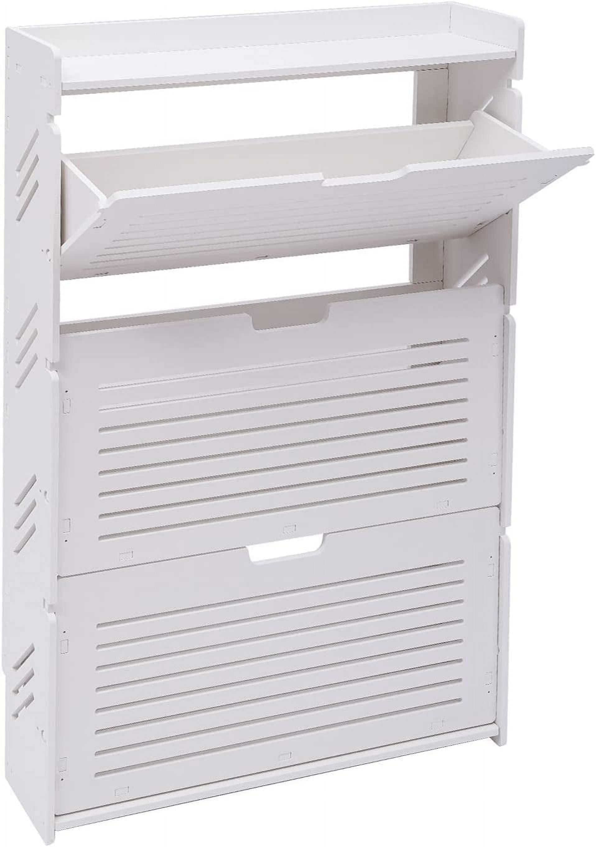 3-Layer Shoe OrganizerModern Shoe Storage Cabinet White Tipping Shoe ...