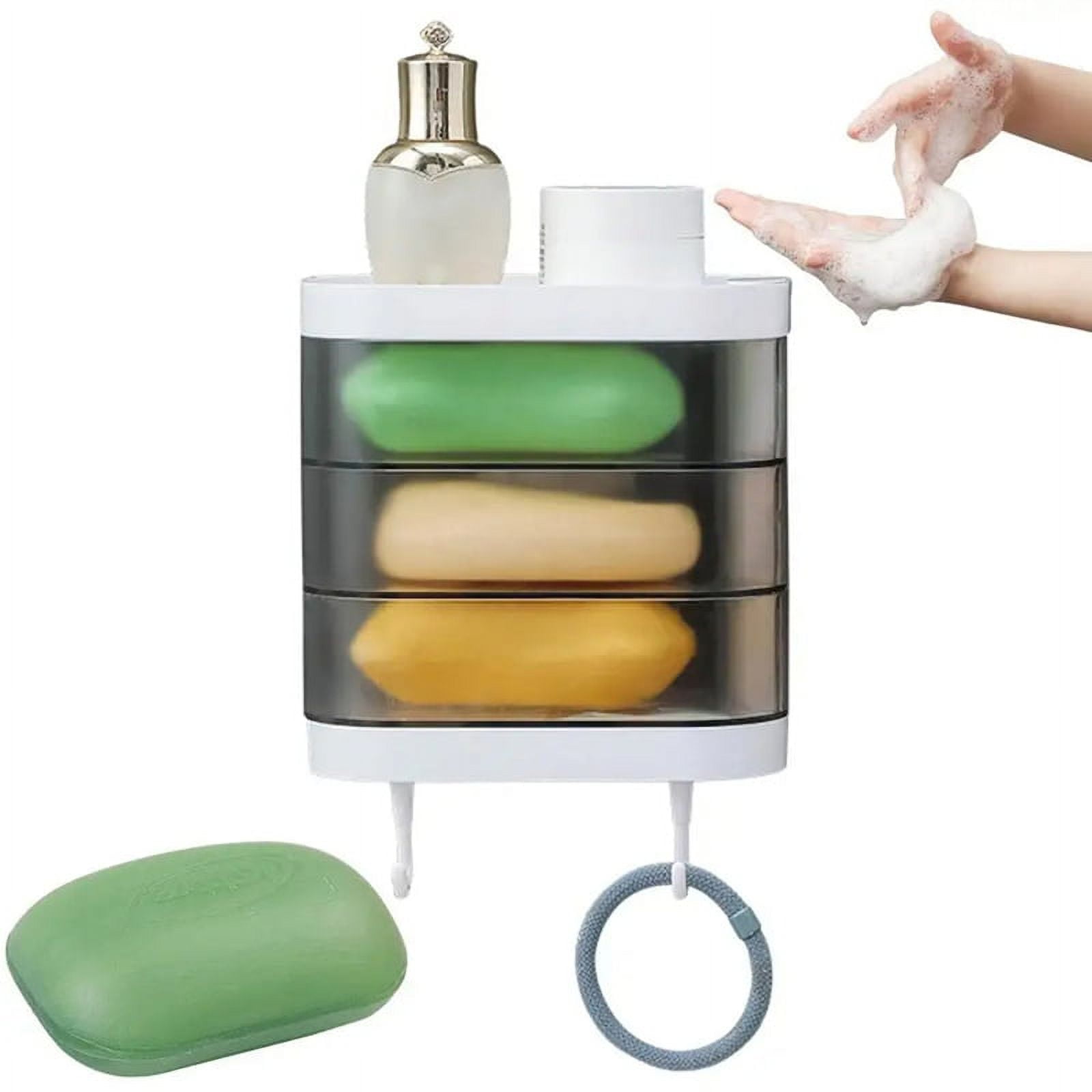 3 Layer Soap Holder Heavy Duty Bathroom Soap Bar Dish Case with Drain ...
