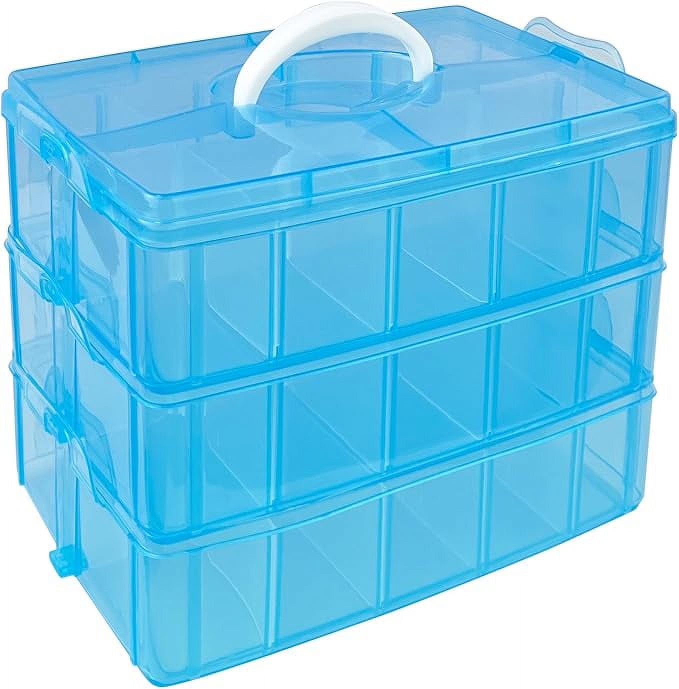 3-Layer Stackable Craft Organizer Box - Stackable Storage with 30 ...