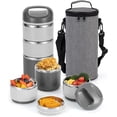 3-Layer Stainless Steel Lunch Box 1.43L- Leakproof, BPA-Free Insulated ...