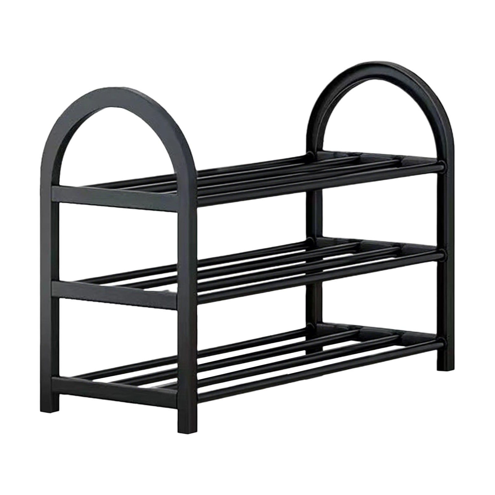 3 Layer Stainless Steel Shoe Rack Black for Entrance Dormitory Space ...