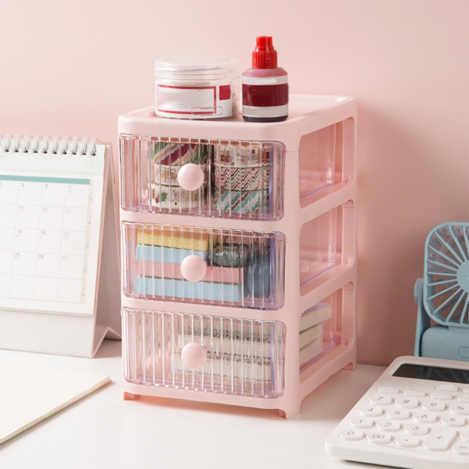 3 Layer Transparent Drawer Organizer Box Mini Plastic Sundries Case ...