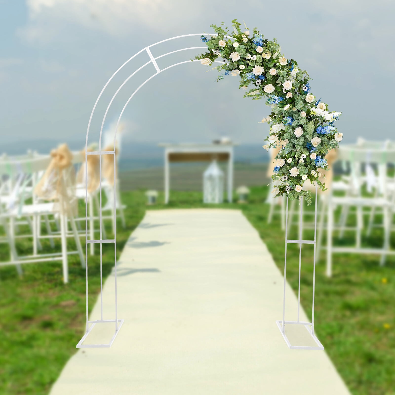 3-Layer White Free Standing Arch Rack for Anniversary Commercial Event ...
