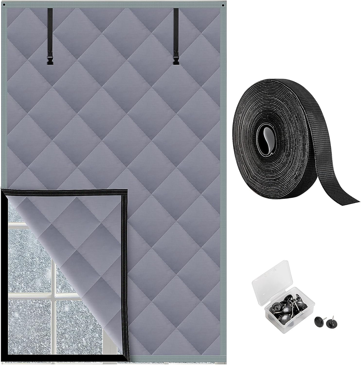 3 Layer Winter Insulated Window Cover, 63" x 39" Oxford Thermal ...