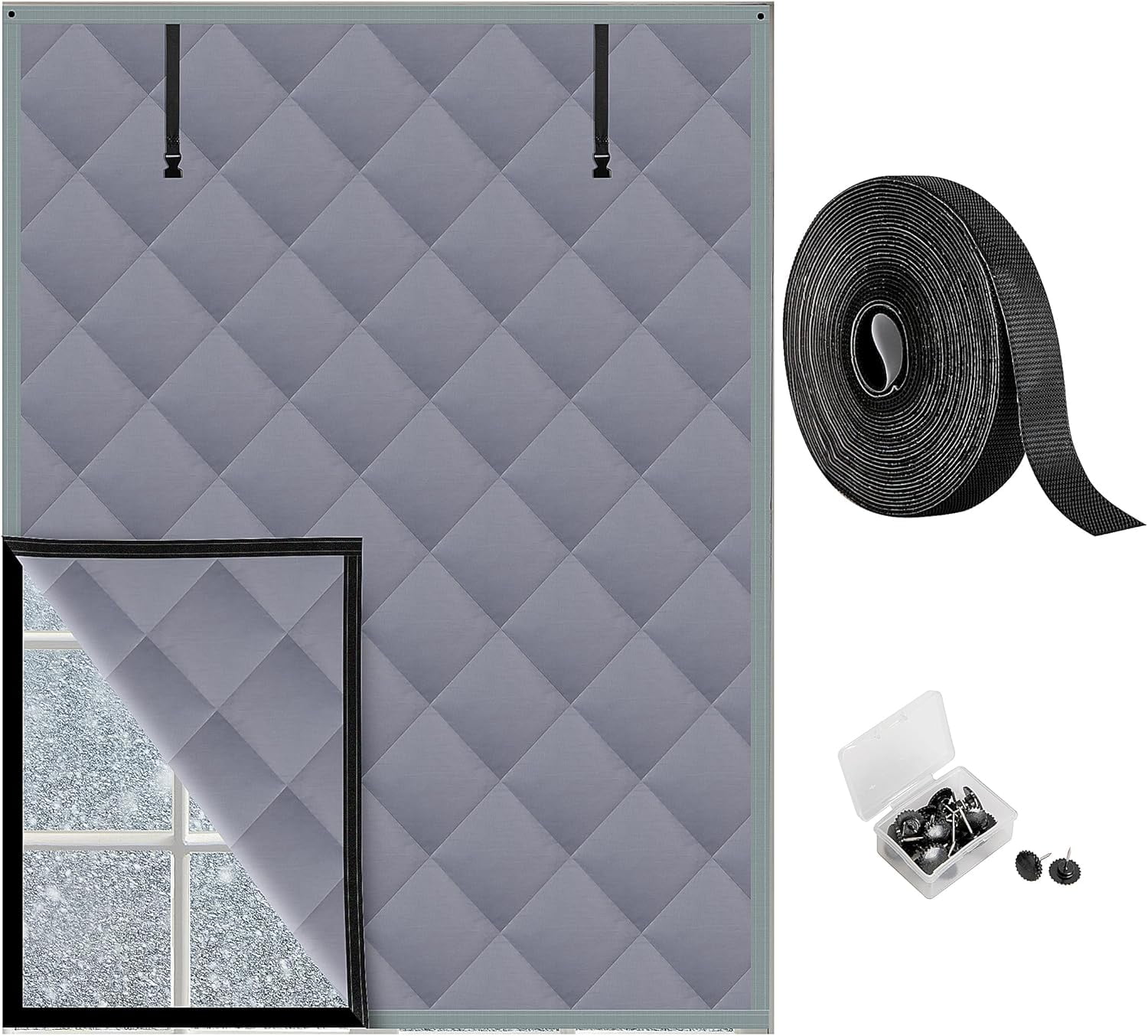 3 Layer Winter Insulated Window Cover, 63" x 47" Oxford Thermal ...