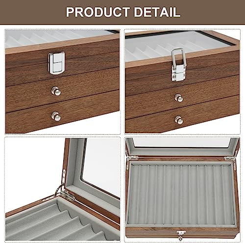 3 Layer Wood Pen Display Box 34 Organizer Box,Pen Case Storage and ...