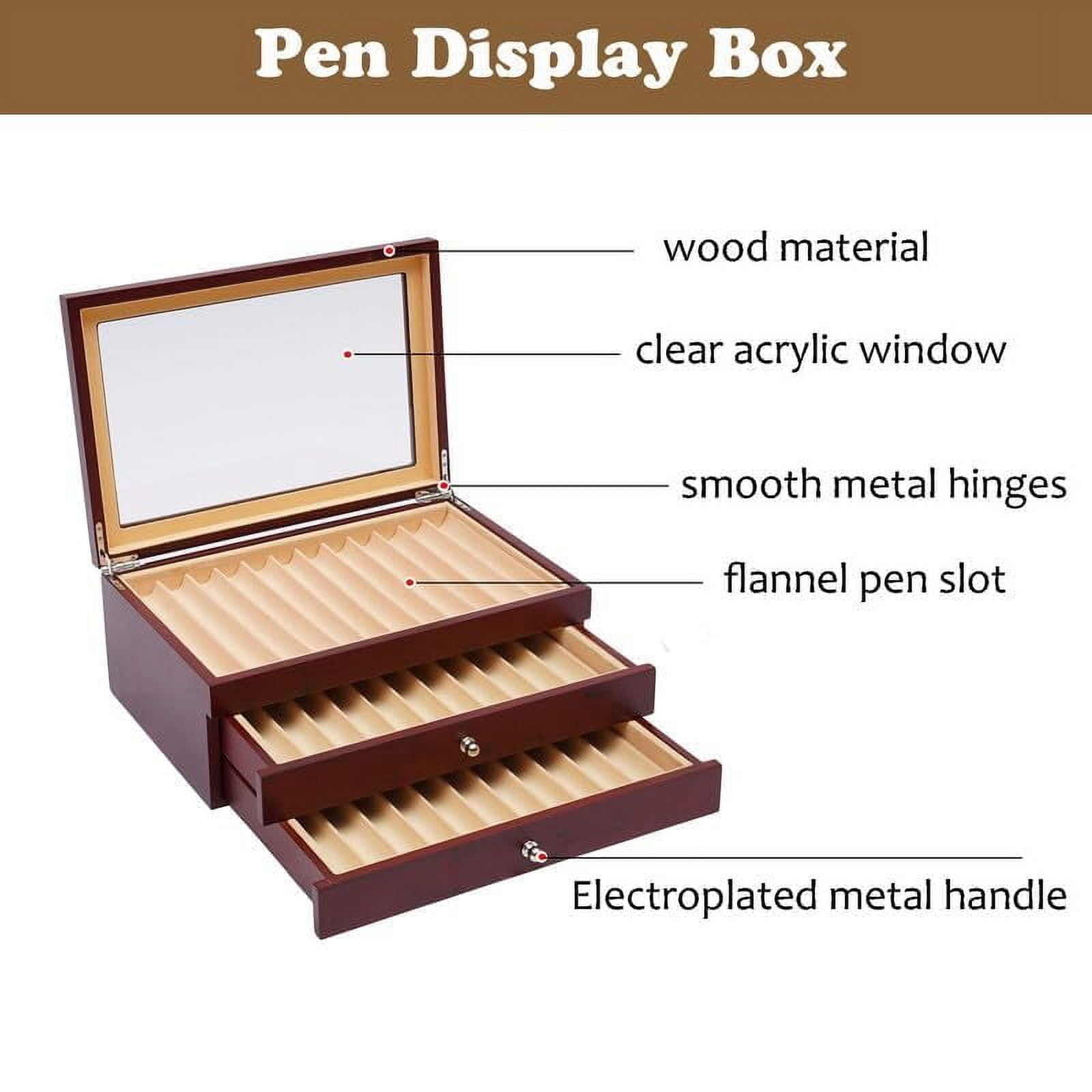 3 Layer Wood Pen Display Box 34 Pen Organizer Box,Pen Display Case ...